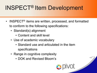Pivot INSPECT® Indiana's Formative Assessment Solution | PPT