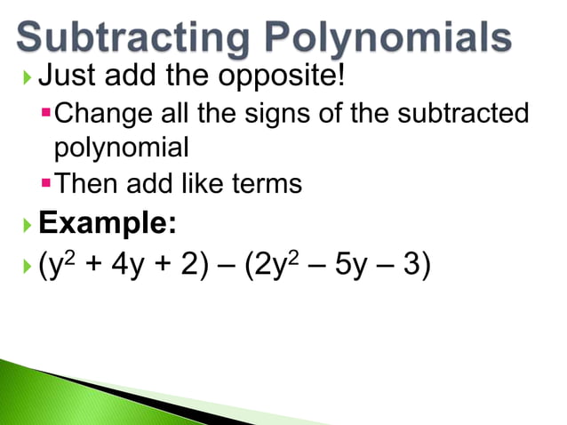 7 2 adding and subtracting polynomials | PPTX