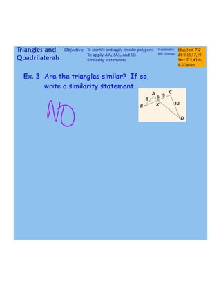 7 2 and 7-3 similar polygons and triangles | PDF