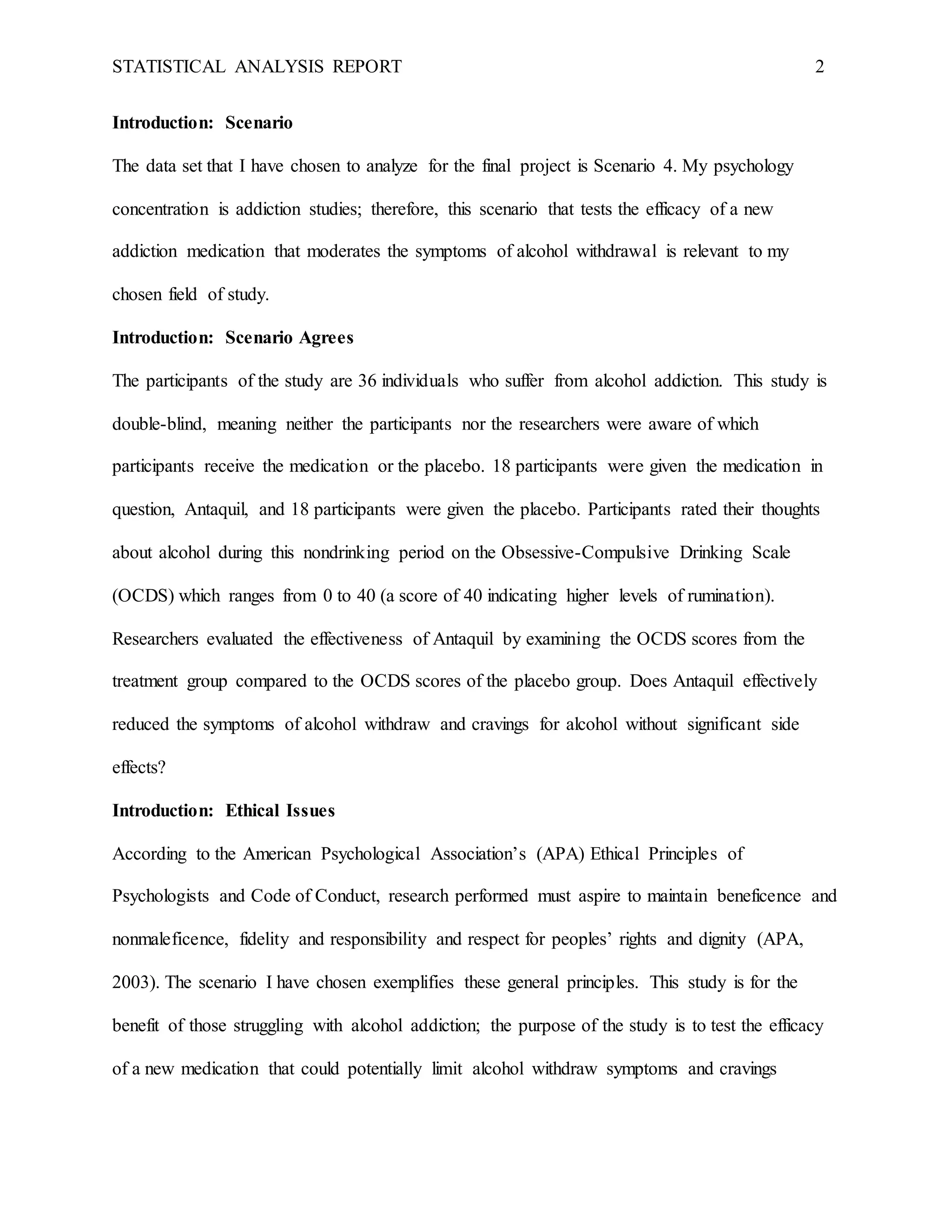 Statistical Analysis Report | PDF