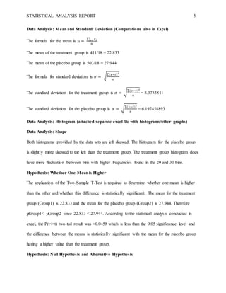 Statistical Analysis Report | PDF