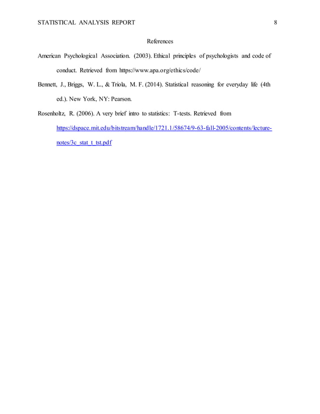 Statistical Analysis Report | PDF