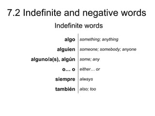 7.2 Indefinite and negative words | PPT