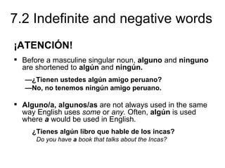 7.2 Indefinite and negative words | PPT