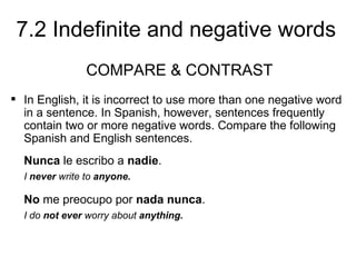 7.2 Indefinite and negative words | PPT