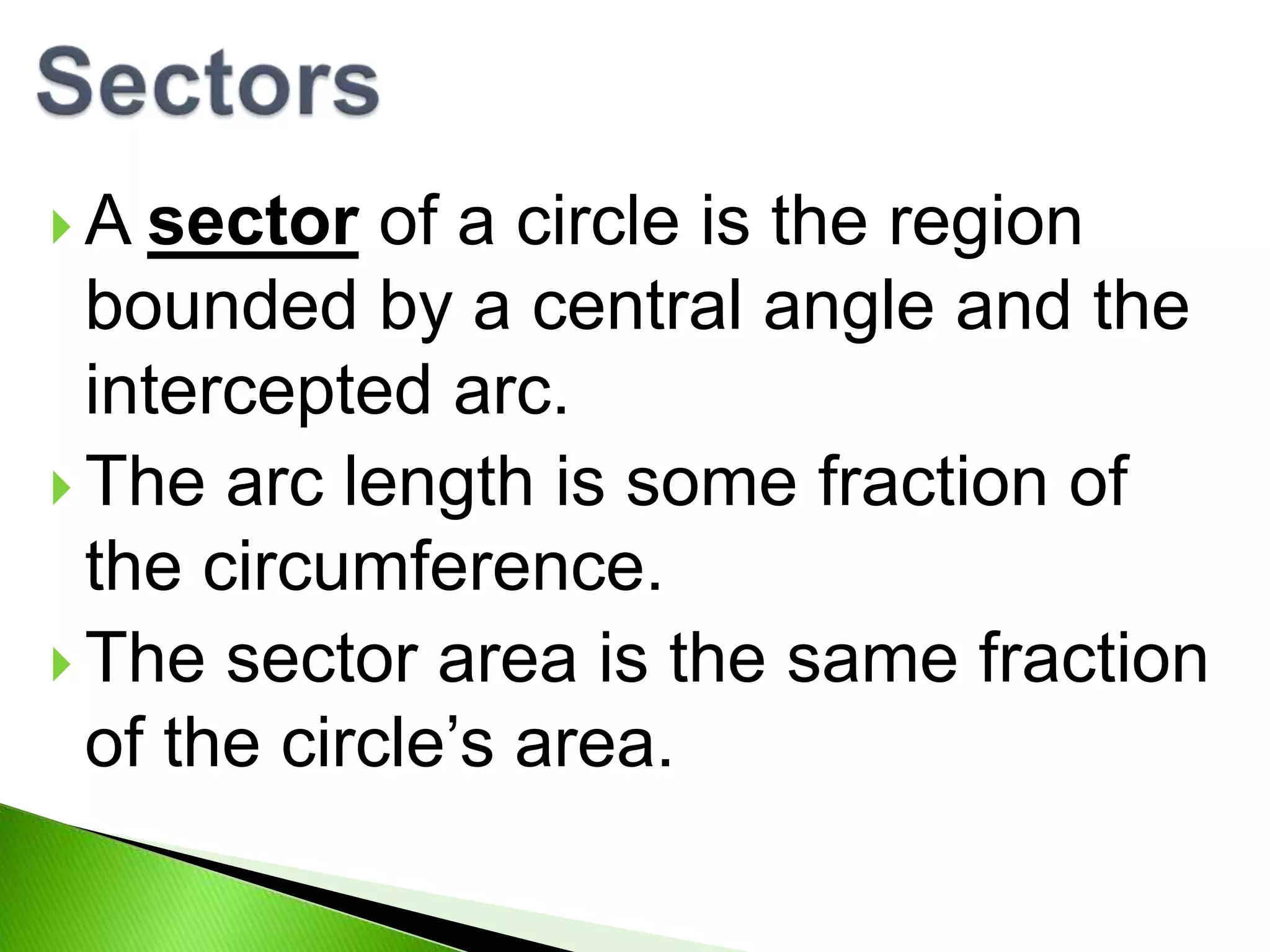 7 2 sectors of circles | PPTX