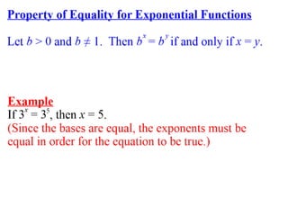 7-2 Solving Exponential Equations and Inequalities - modified for ...