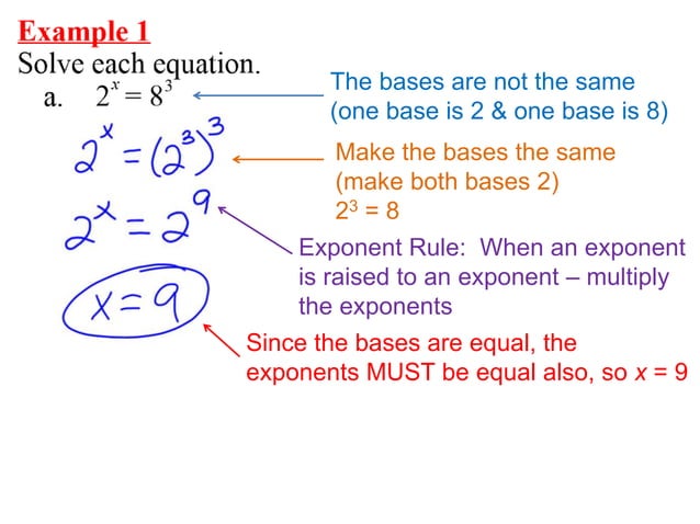 7-2 Solving Exponential Equations and Inequalities - modified for ...