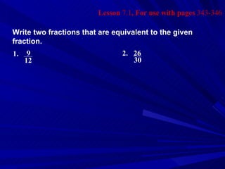 7.2 writing and solving proportions 1 | PPT