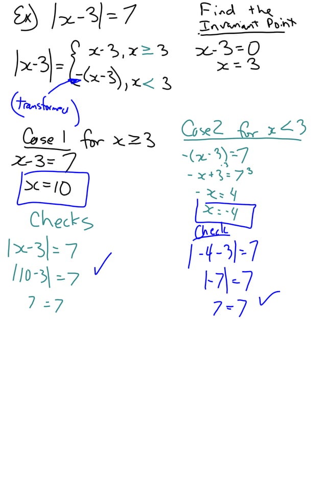 7.3 absolute value equations | PDF