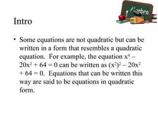 7.3 quadratic techniques | PPT