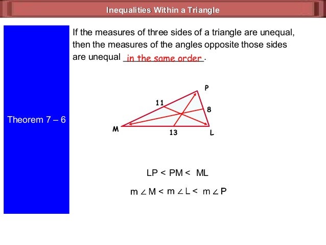 7-3 Triangle Inequalities