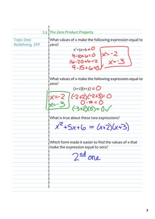 7 3 Zero Product Property A | PDF