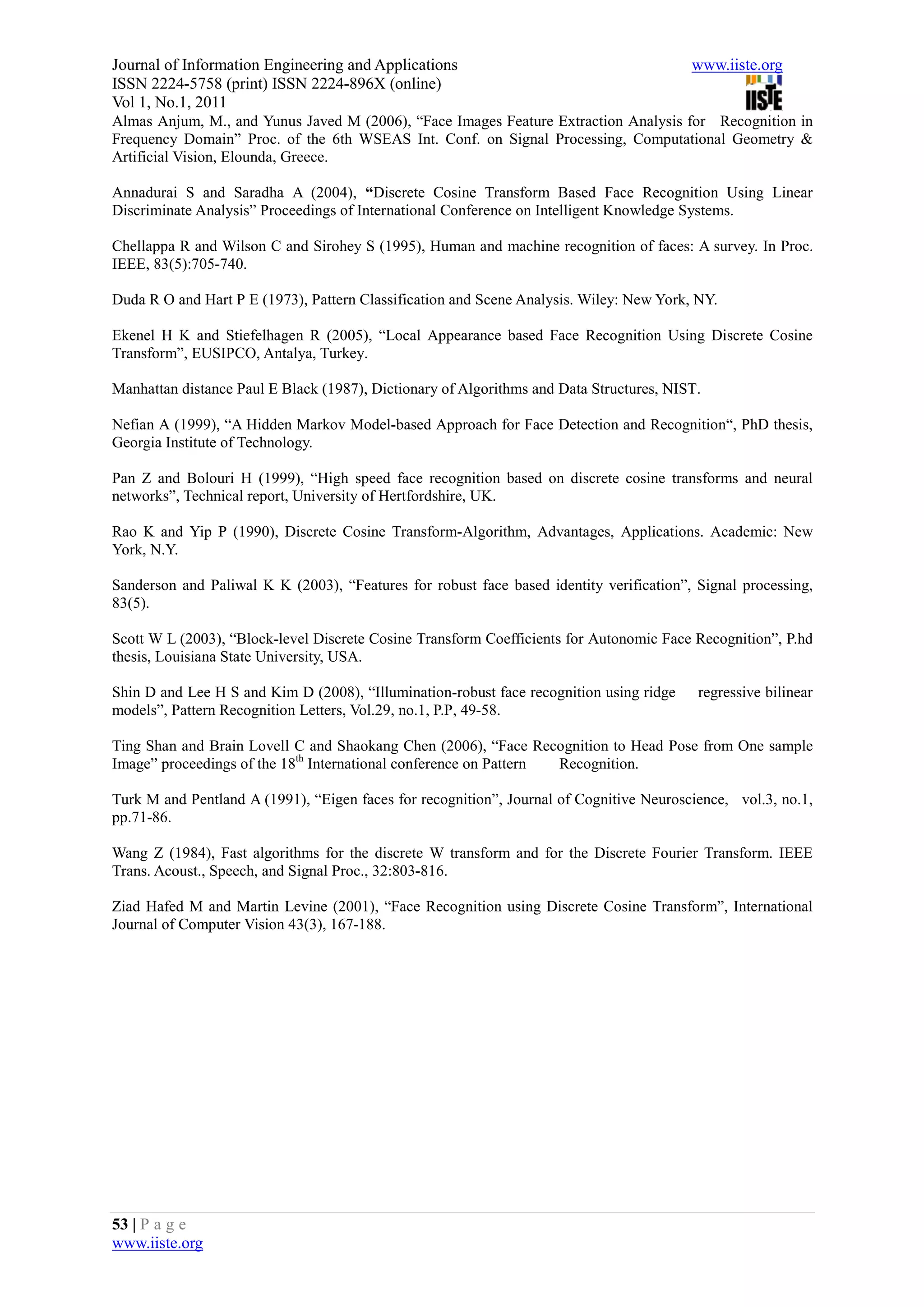 similarity of inference face matching on angle oriented face recognition | PDF