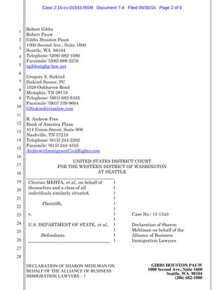 Declaration of Alliance of Business Immigration Lawyers | PDF