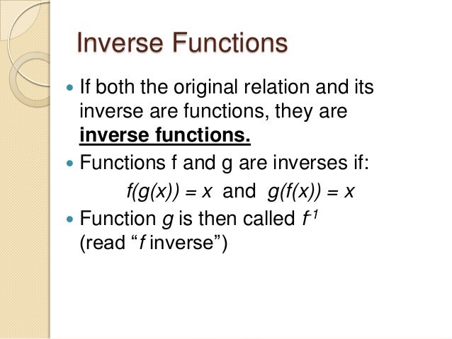 7.4 inverse functions