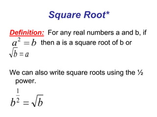6-1 nth roots reg | PPT