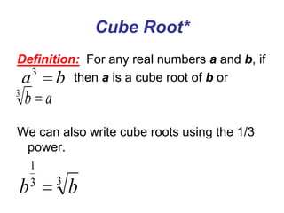 6-1 nth roots reg | PPT