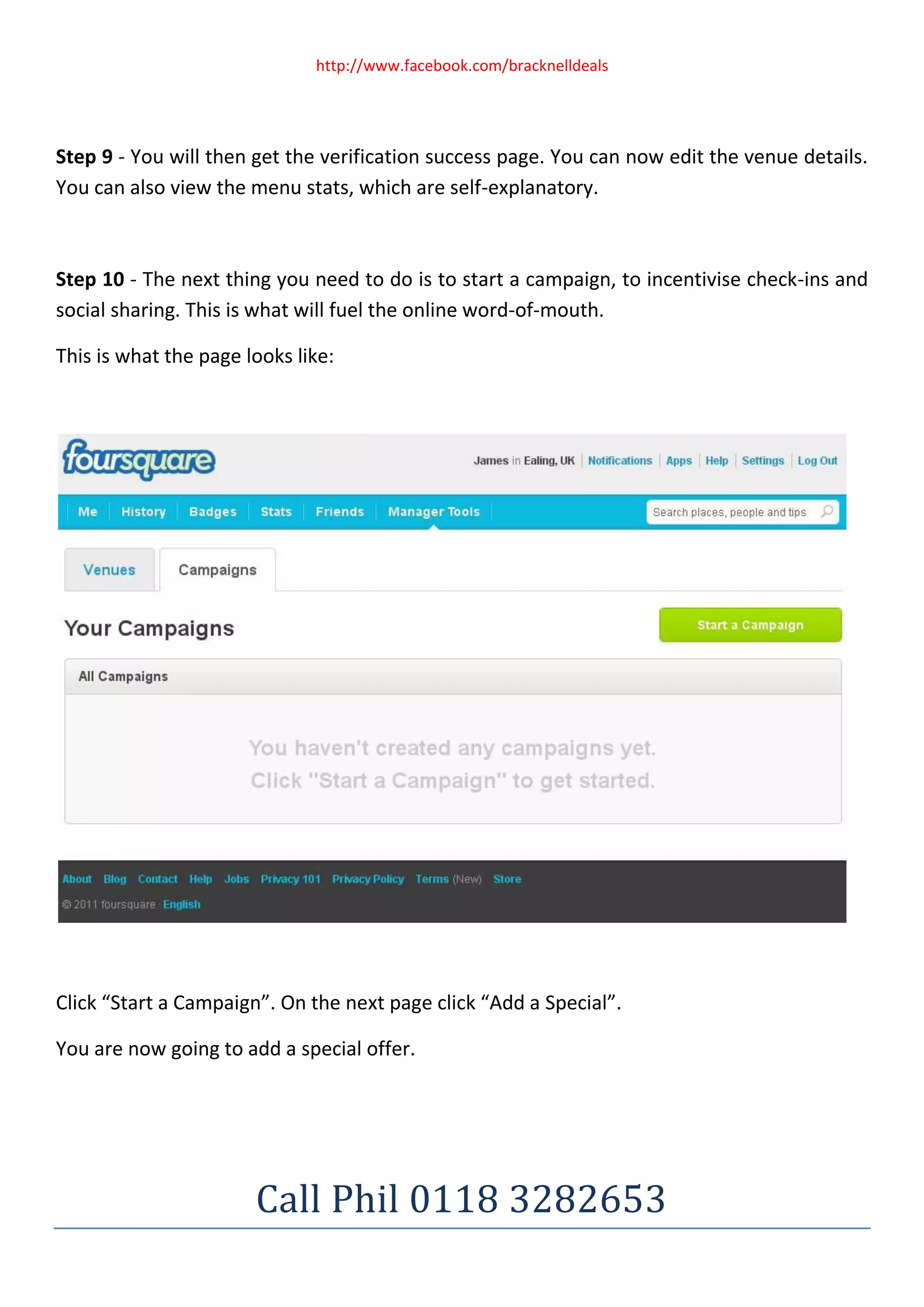 How To Set Up Foursquare | DOC | Internet | Computing