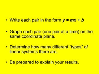 7.5 special types of linear systems - day 1 | PPT
