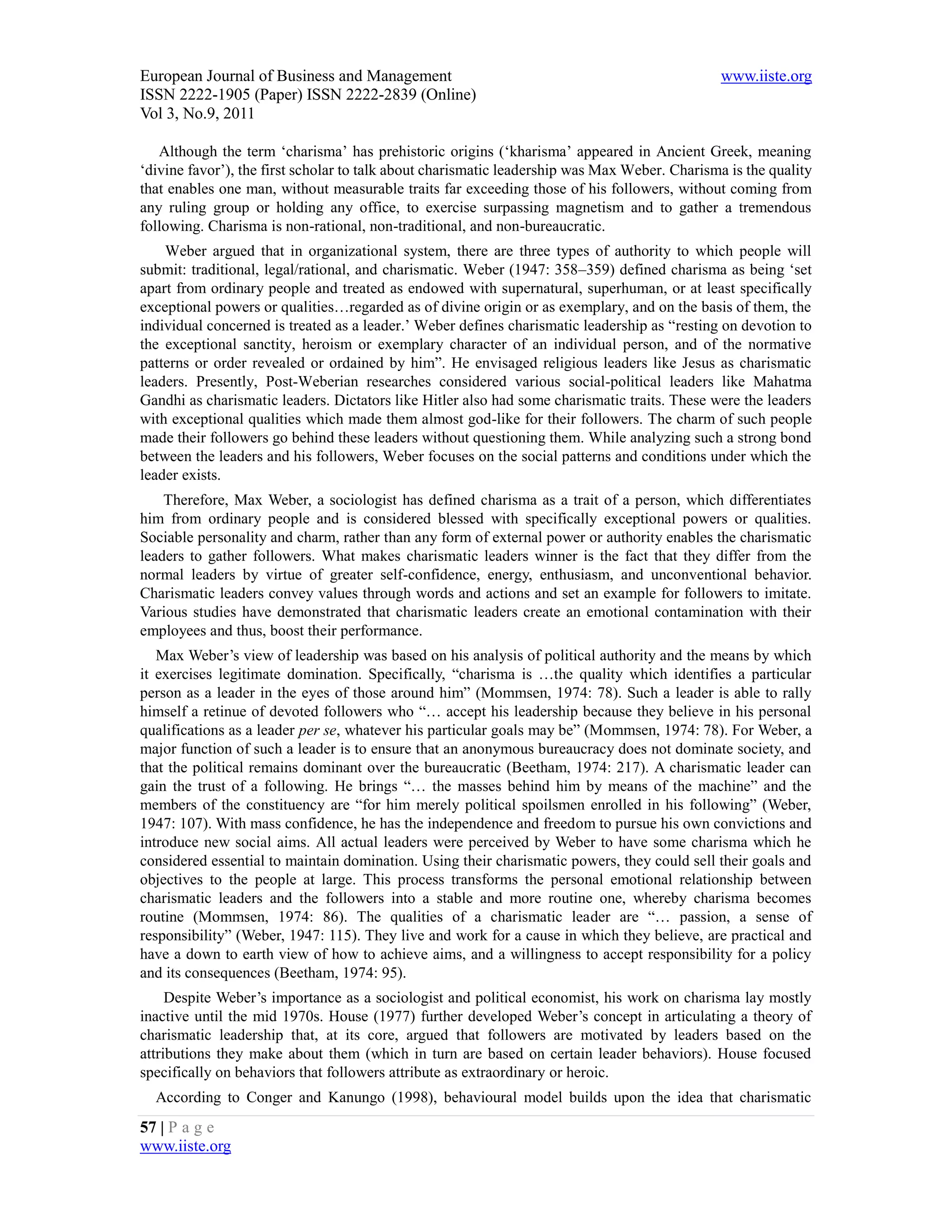 7.[55 67]an insight into the vision of charismatic leadership | PDF