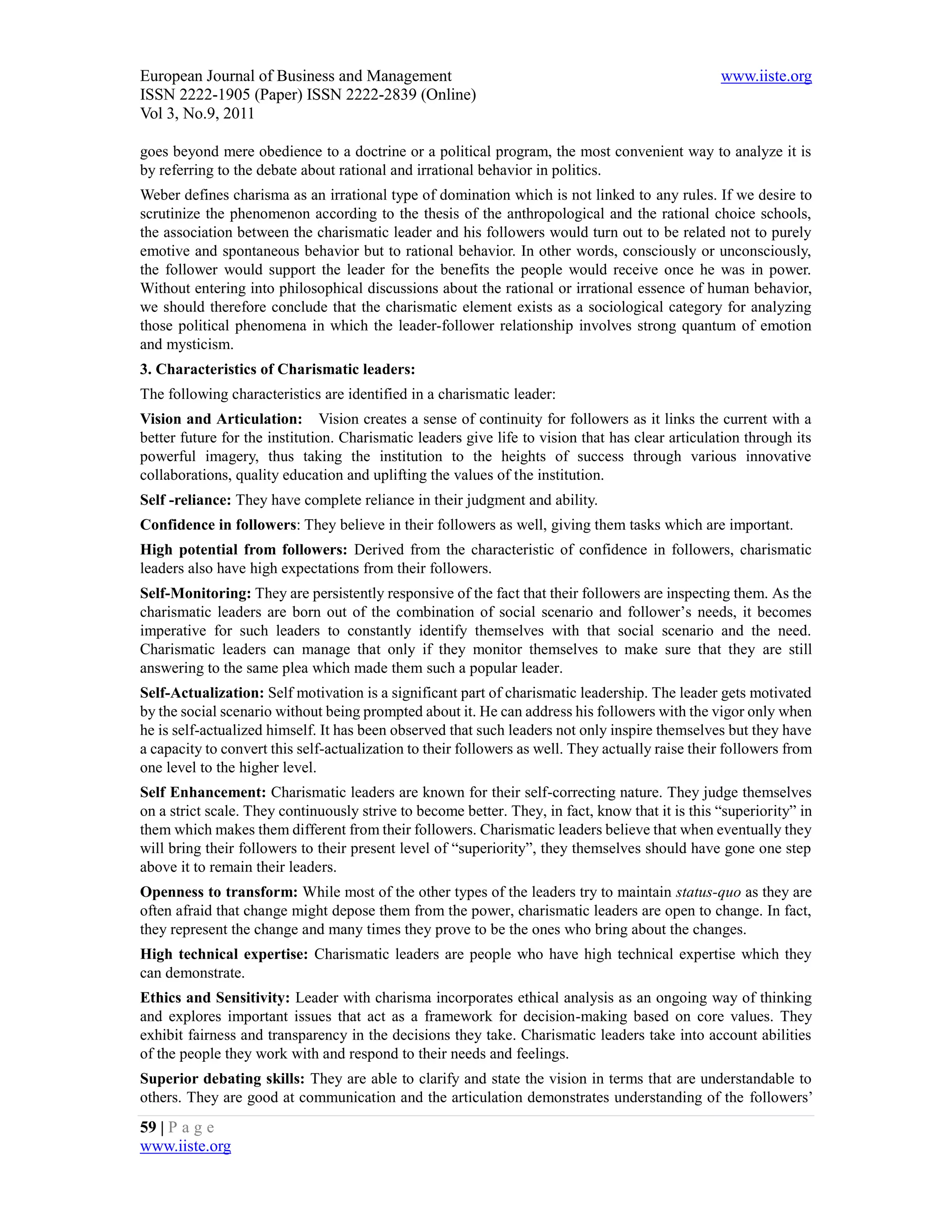 7.[55 67]an insight into the vision of charismatic leadership | PDF