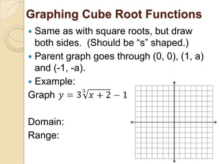 7.5 Graphing Square Root And Cube Root Functions | Ppt