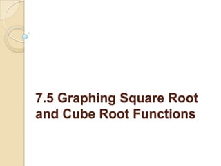 Cubic Root Function In Real Life