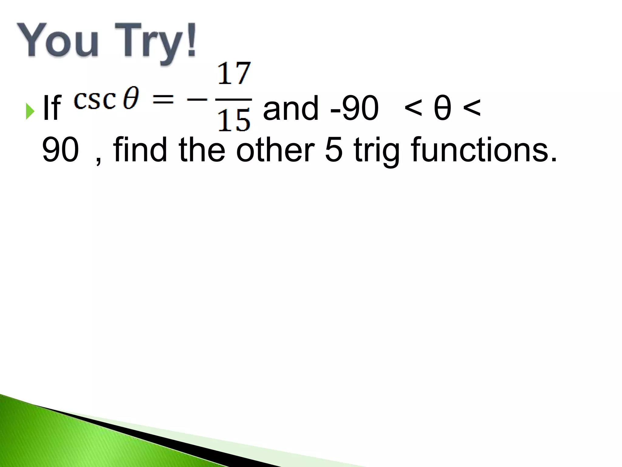 7 5 the other trig functions | PPT