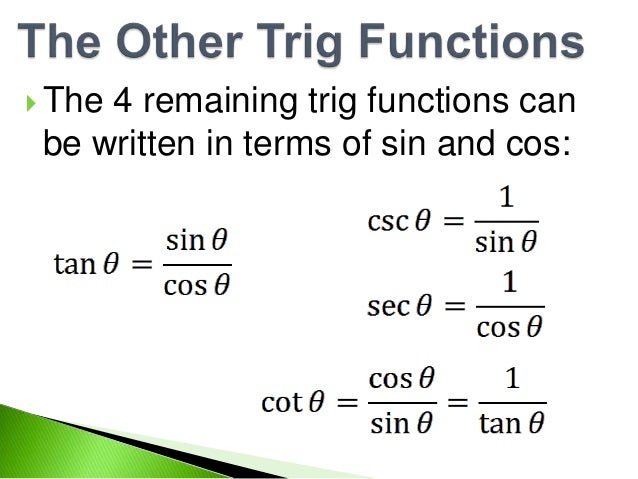 7 5 the other trig functions