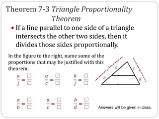 Triangle Proportionality Theorem Worksheet