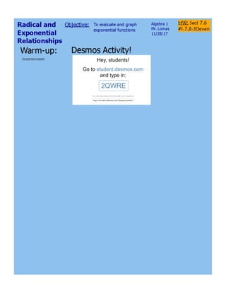 7 6 evaluating and graphing exponential functions | PDF