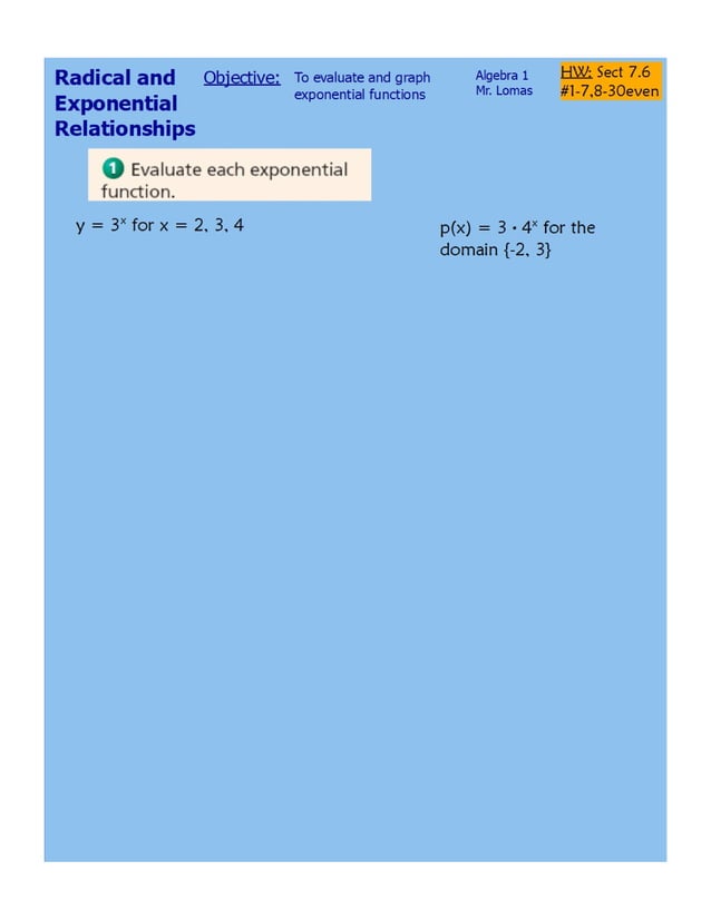 7 6 Evaluating And Graphing Exponential Functions Pdf
