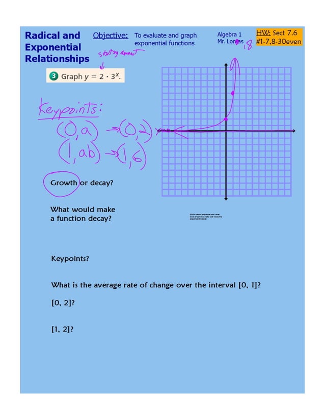 7 6 evaluating and graphing exponential functions | PDF