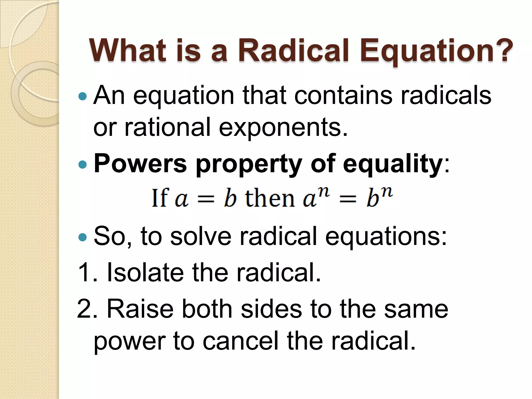 7.6 solving radical equations | PPTX