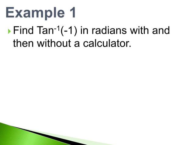 7 6 The Inverse Trig Functions Ppt