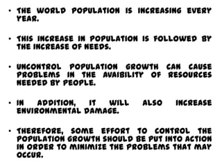 7 7. human population and its impacts | PPTX | Environment | Science