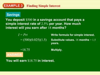 7.7 simple interest | PPT