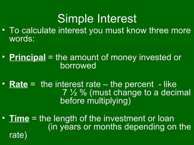 7.7 simple interest | PPT | Interest Rates | Economy