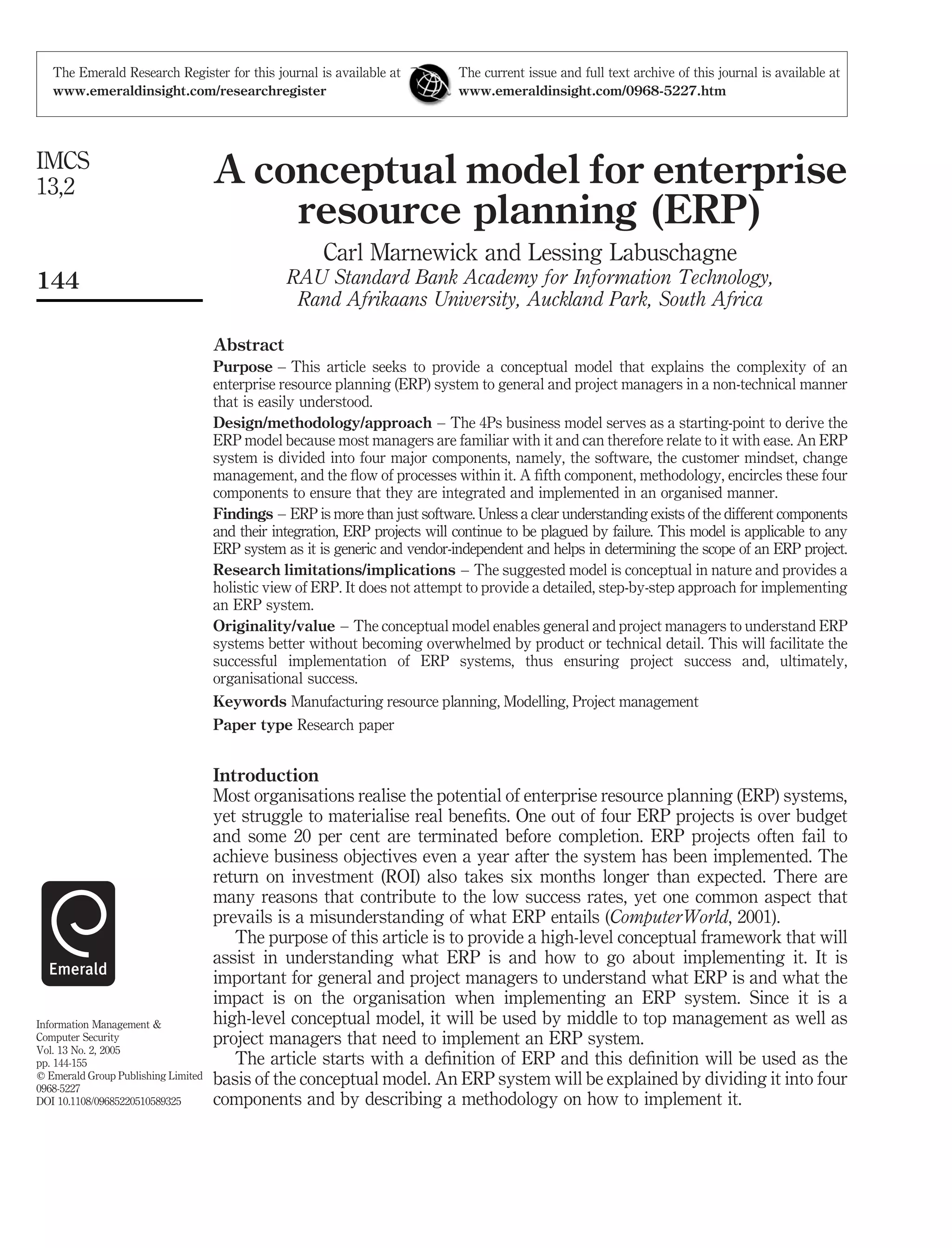 7. A Conceptual Model For Erp | PDF