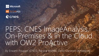 PEPS: CNES Sentinel Satellite Image Analysis, On-Premises and in the ...