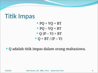 analisis break event point pengolahan.ppt