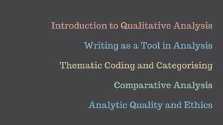 Analysing Qualitative Data | PPT