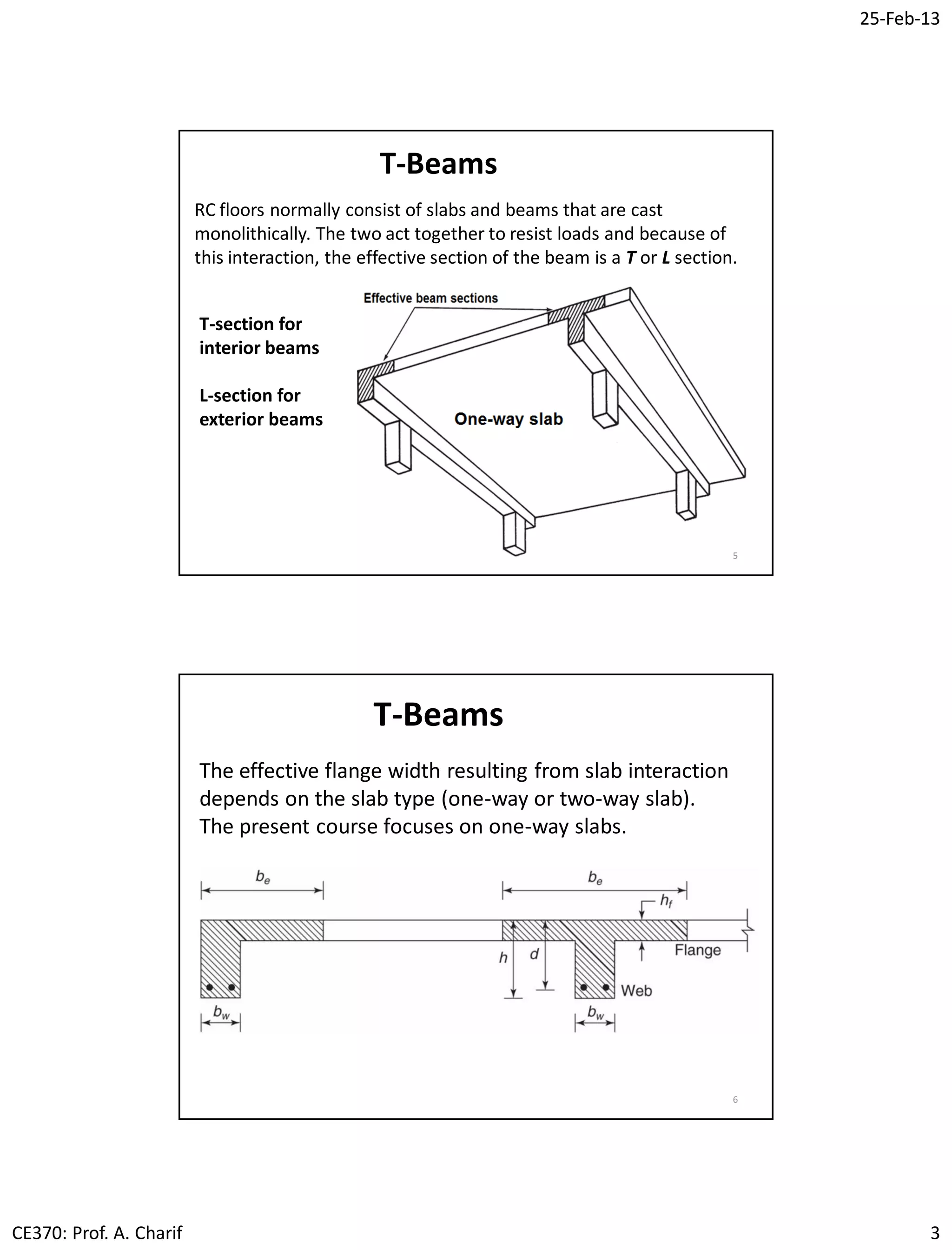 Lec06 Analysis and Design of T Beams (Reinforced Concrete Design I ...