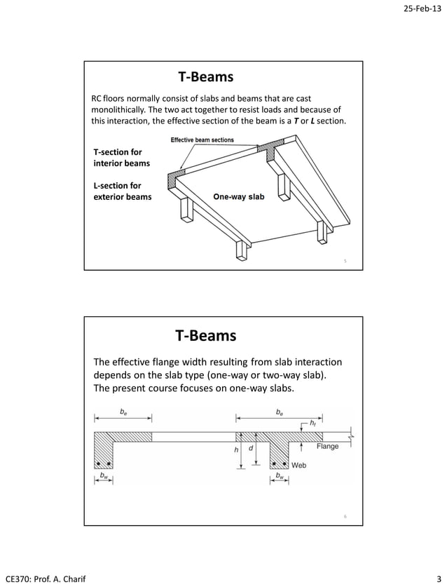Lec06 Analysis and Design of T Beams (Reinforced Concrete Design I ...
