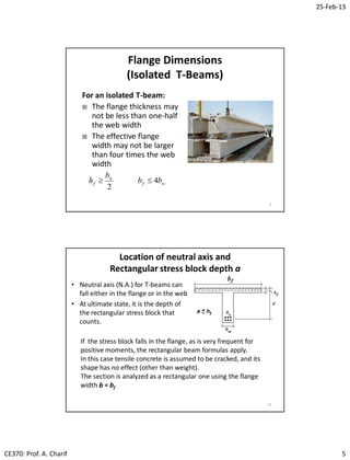 Lec06 Analysis and Design of T Beams (Reinforced Concrete Design I ...