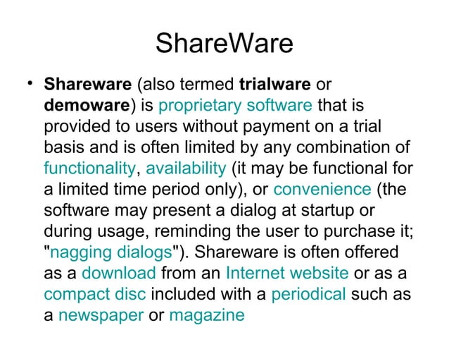 7 application software categories | PPT | Shareware and Freeware | Computer Software and ...
