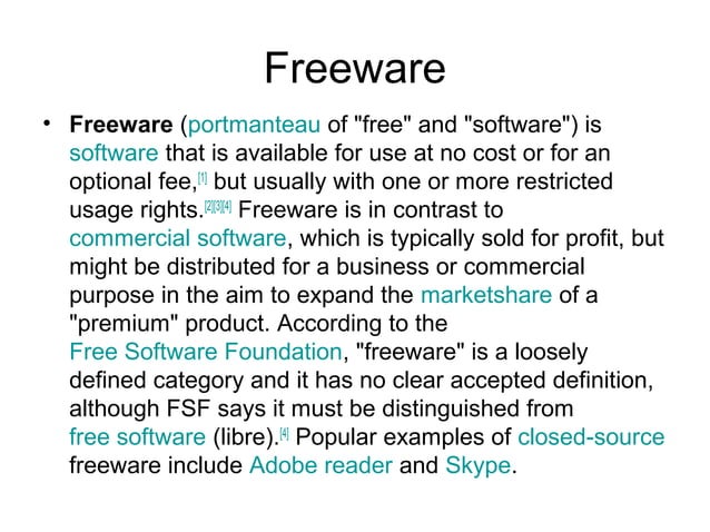 7 application software categories | PPT | Shareware and Freeware | Computer Software and ...