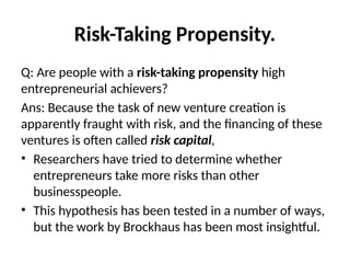 A PSYCHOLOGICAL APPROACH IN ENTREPRENEURSHIP | PPT