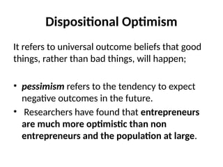 A PSYCHOLOGICAL APPROACH IN ENTREPRENEURSHIP | PPT